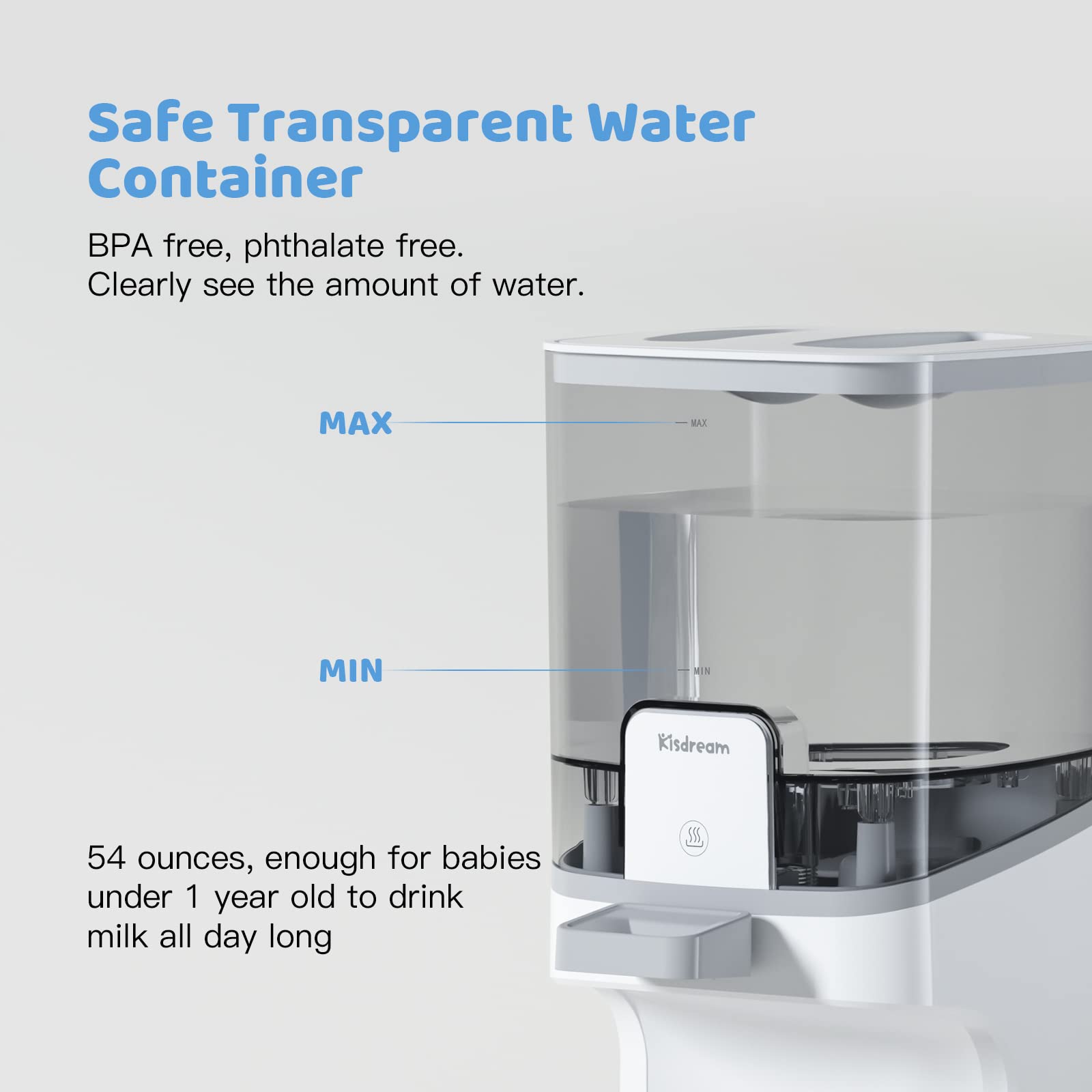 Instant Warmer Baby Bottle Warmer, Kisdream Formula Maker Instantly Dispenses Water Warmer at Perfect Temperature, 3 Mode, Large Capacity 24/7 Smart Thermostat, No More Waiting