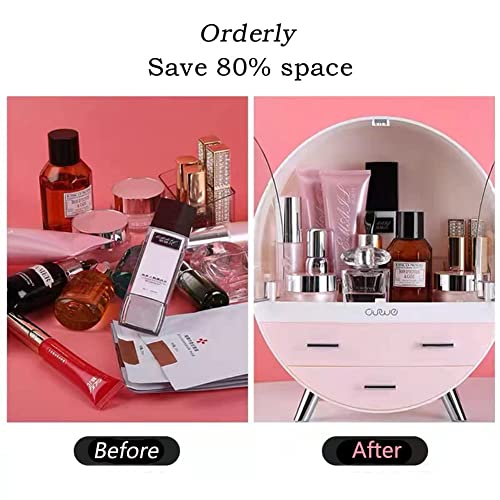 MIUOPUR Makeup Brush holder Organizer, 360° Rotating Make up Brush Holder, 5 Slots Pen Holder for Desk, Storage Cup for Lipsticks/Comb/Beauty Tool, Bathroom Vanity Desktop Organizer