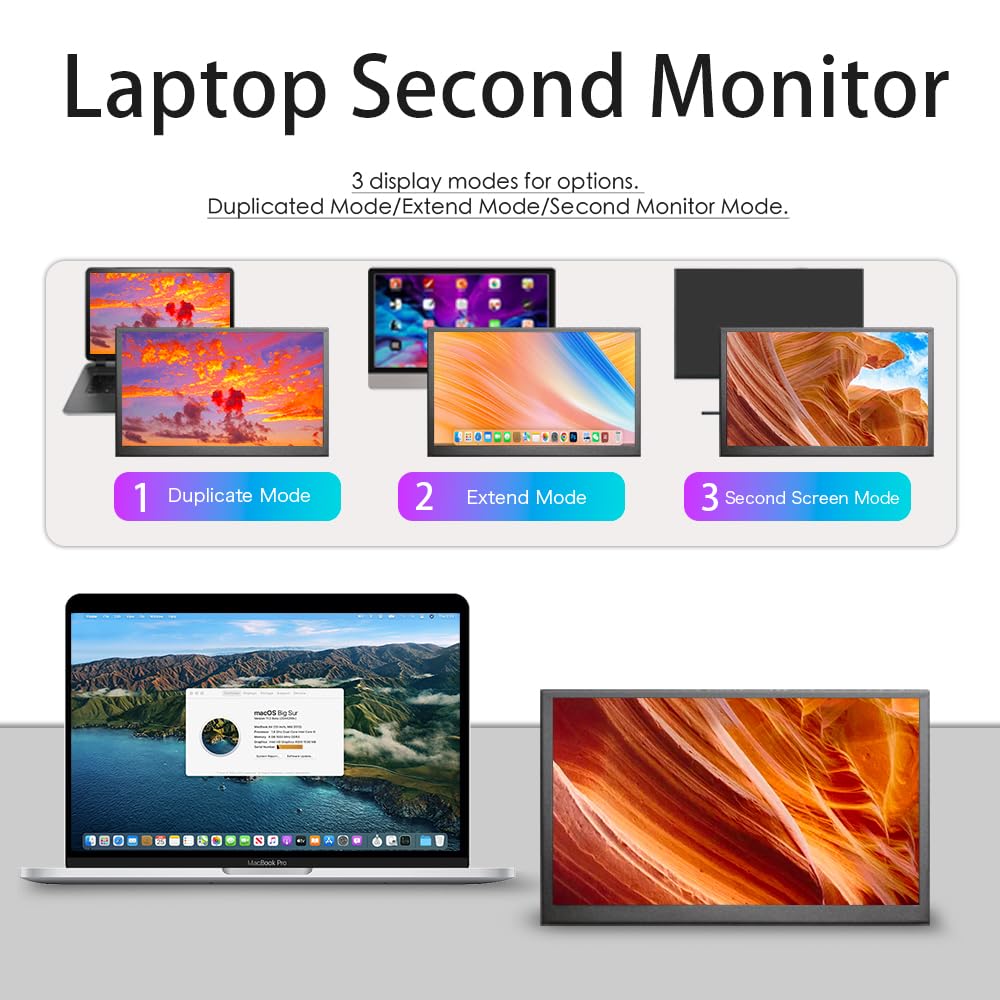 LESOWN 10 inch Monitor Touchscreen Small HDMI Portable Display 1024x600 IPS Computer 10.1 inch Secondary Screen Mini Monitors for Windows Mac Laptop PC