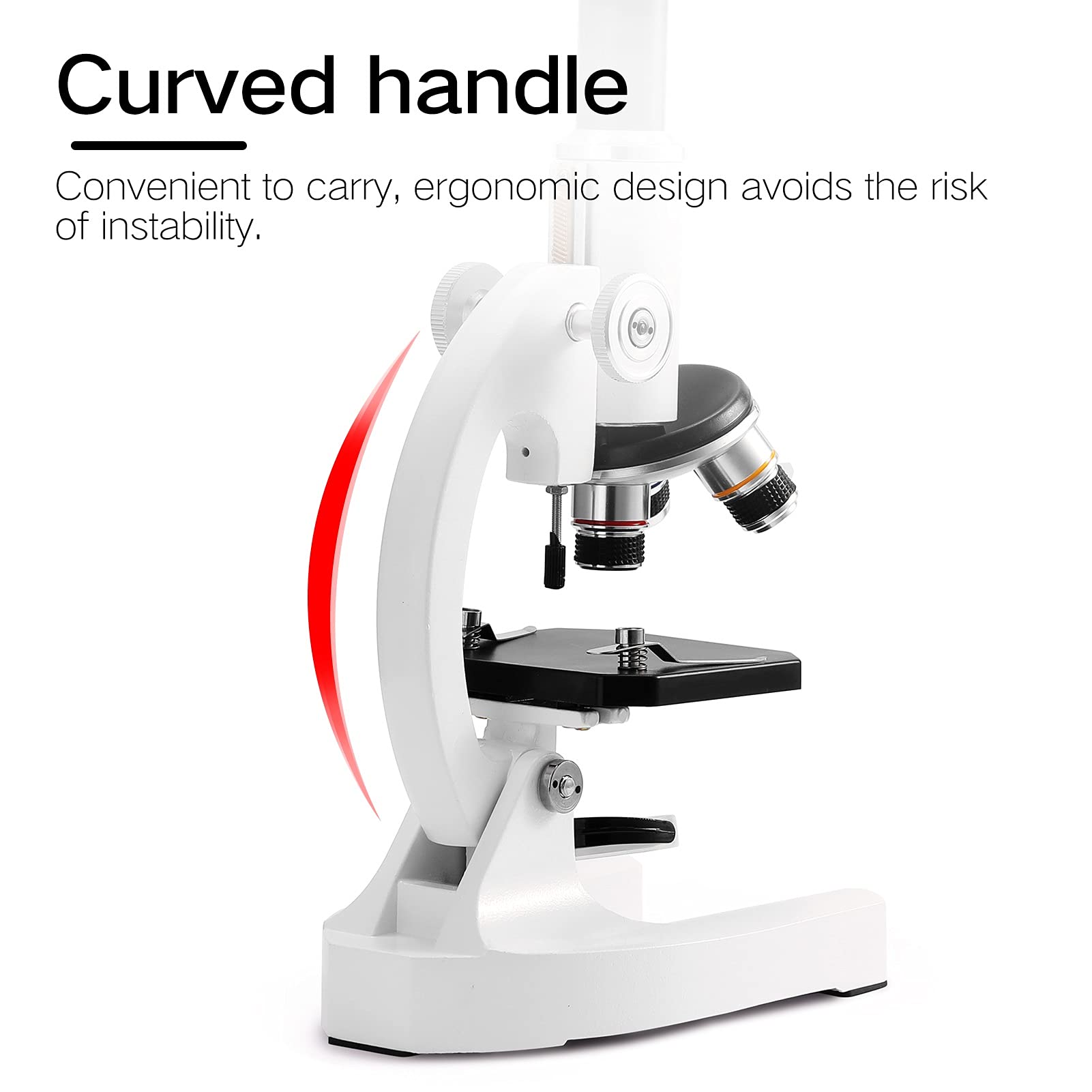 LIRUXUN 64X-2400X Monocular Optical Microscope Elementary School Science Experimental Biology Teaching Digital Microscope