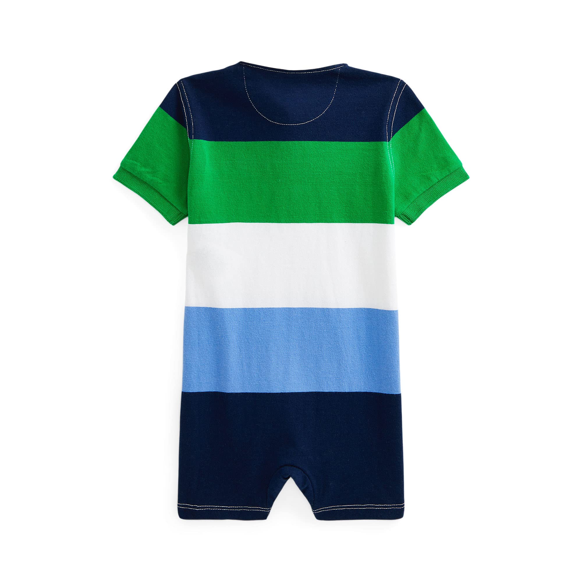 POLO RALPH LAUREN Baby Boys Striped Cotton Rugby Shortall (Multi(2001)/G, 18 Months)