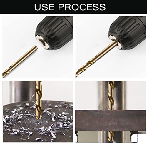 NewShark 9/64" Cobalt Drill Bits, 10 Pack of M35 HSS Metal Drill Bit Set for Hard Metal, Stainless Steel, Cast Iron,Cobalt Drill Bits with Storage Case