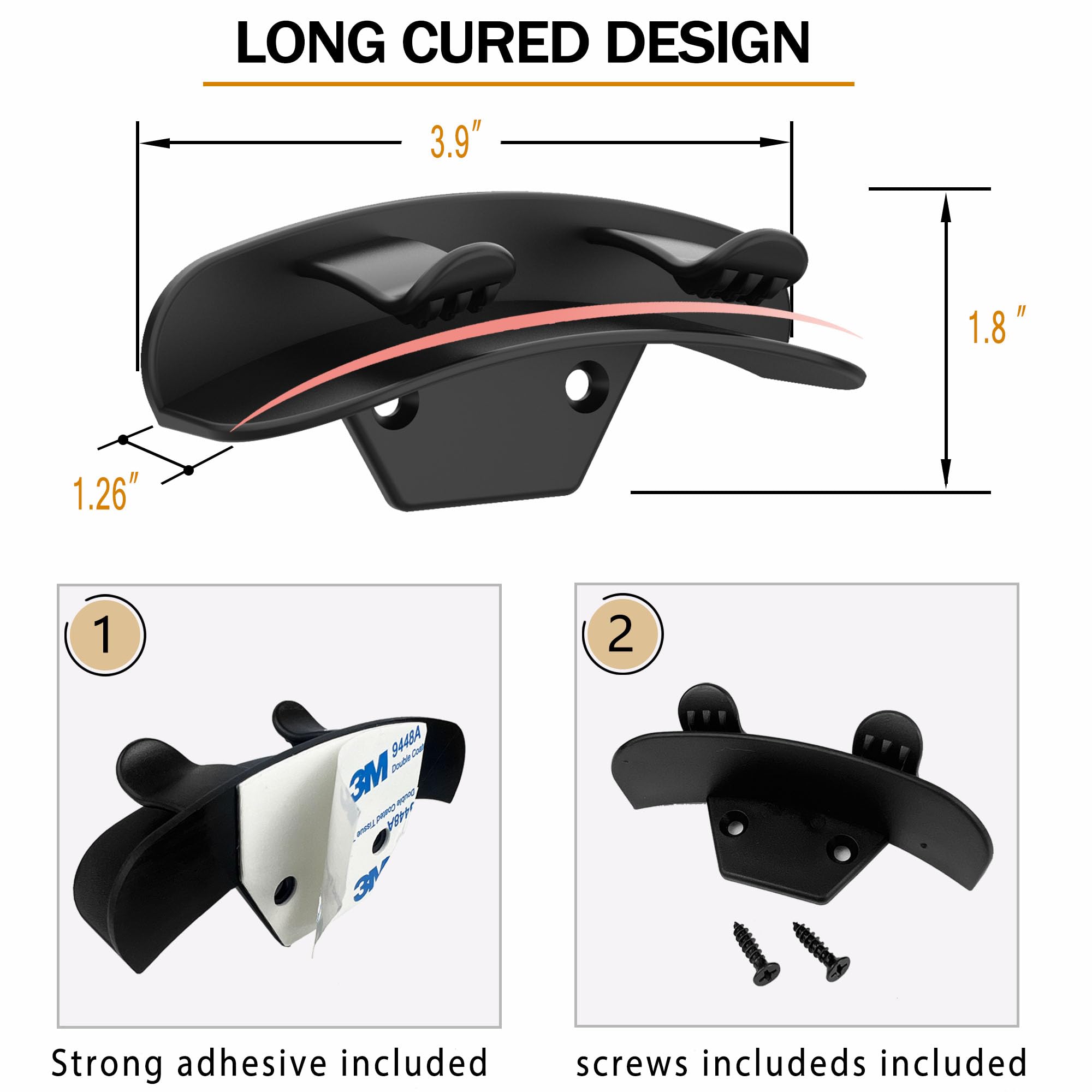NLDSDSPH Adhesiv Hat Hooks for Wall, Adhesive Hat Rack,Hat Organizer for Baseball Caps,Hat Hooks Display for Wall,Door,Closet, Office, Bedroom-12 Pack (Black)