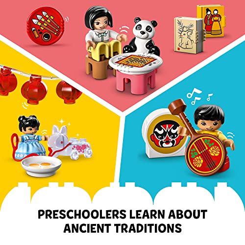 LEGO DUPLO Learn About Chinese Culture 10411 Bricks Set with Toy Panda and Family Figures, Educational Learning Toys for Toddlers Age 2 Plus Years Old