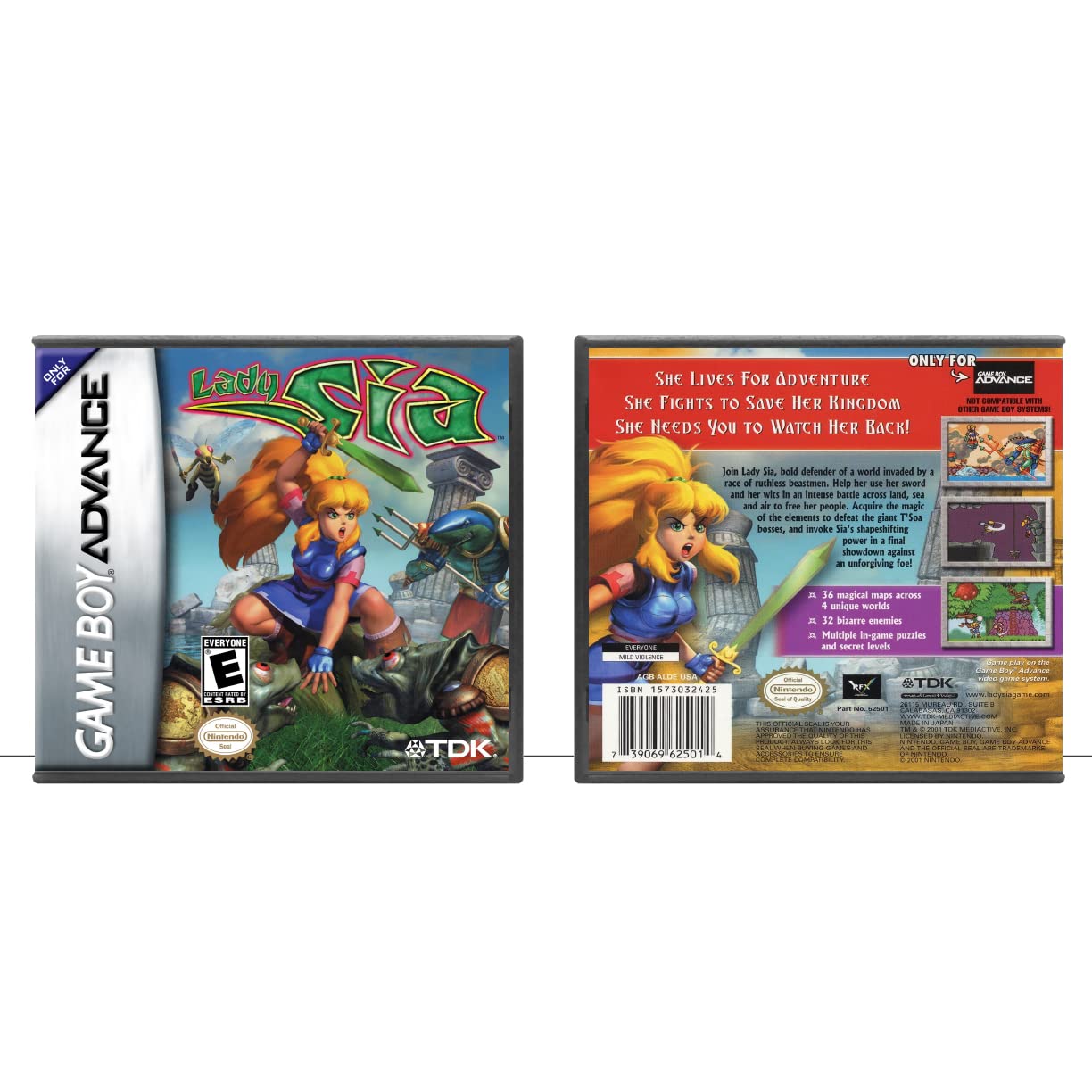 Lady Sia | (GBA) Game Boy Advance - Game Case Only - No Game