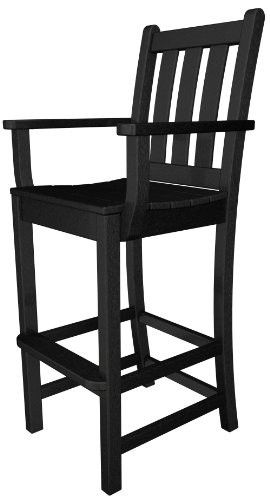 POLYWOOD® Traditional Garden Bar Chair, Black