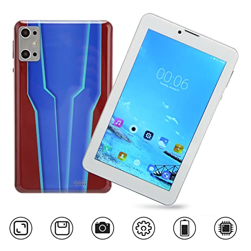LBEC Tablet PC, US Plug 100240V 4GB 32GB 7in Tablet 2.4G 5G Dual Band WiFi for Studying (Blue)
