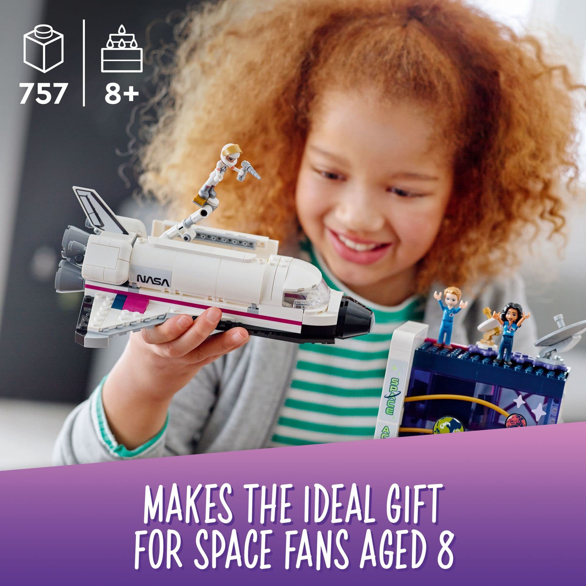 LEGO Friends Olivia’s Space Academy Shuttle Rocket 41713, NASA Space Shuttle Toy for Kids, Pretend Play Space Academy with Astronaut Mini Figures, Gift for Boys Girls 8+ Years Old