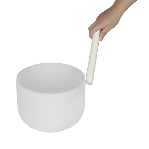 N/A 10 Inch Note G Sing Bowl Frosted Quartz Crystal Singing Bowl for Yoga Meditation Sound Singing Bowl with Stick