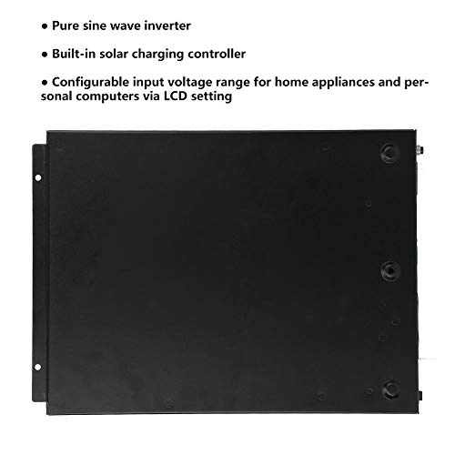 Multi-Function Hybrid Inverter, β3KVA 2400W 24V High Frequency Hybrid Pure Sine Wave Inverter Charger Grid Power Inverter Converter with 50A Solar Charge Controller for Off-Grid Areas, Home, Office