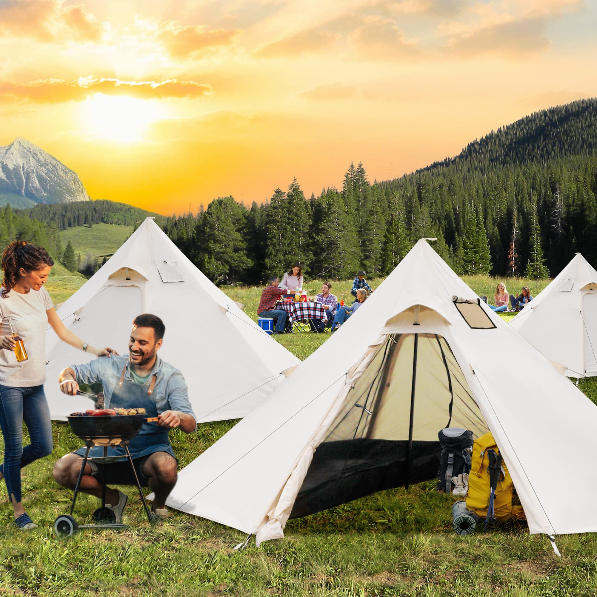 LAZZO Double Layer Tent with Waterproof, Ventilated Design for Camping and Hiking