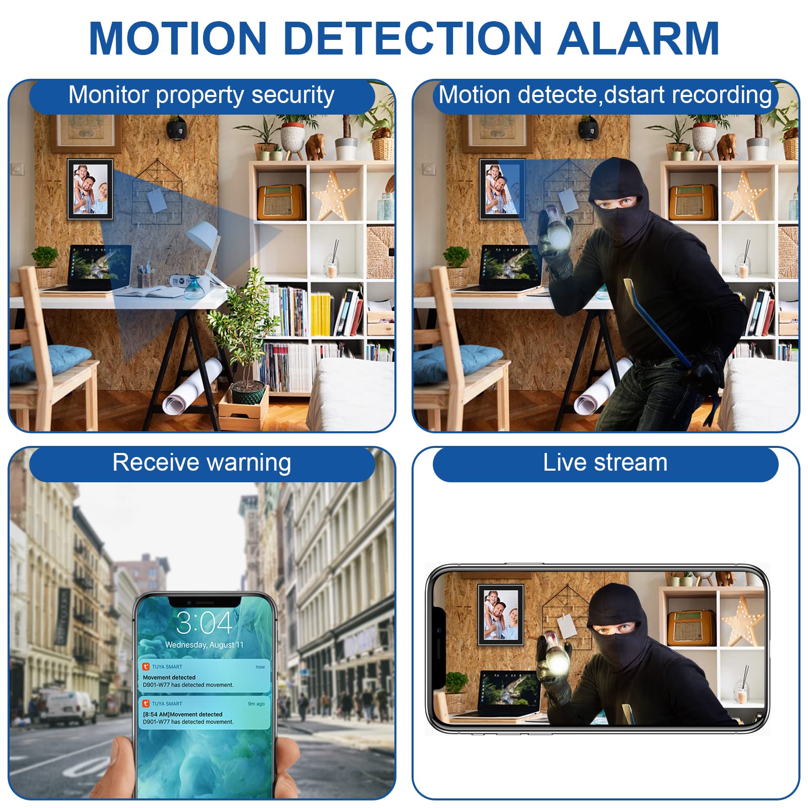 lo.baby.ve Hidden Camera Picture Frame 5G & 2.4G WiFi Spy Camera Photo Frame with Remote Live Stream Security Camera for Home Office Hidden Camera for Keeping Eyes on Kids Parents Pets