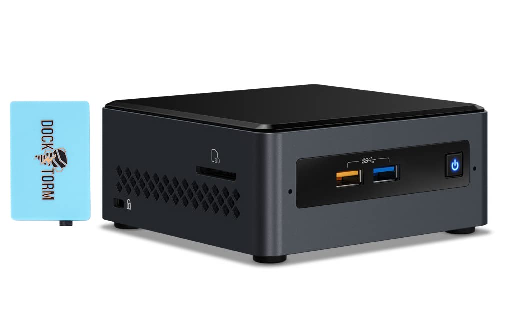 Intel NUC7CJYHN School & Business Mini Desktop Bundle with High Performance Docztorm Hub Celeron J4005 2-Core, 8GB RAM, 256GB SATA SSD, WiFi, Bluetooth, 2xHDMI, Win 10 Pro