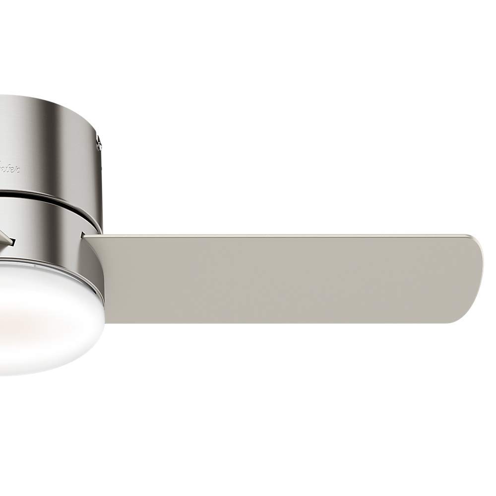 Hunter Minimus Indoor Low Profile Ceiling Fan with LED Light and Remote Control, 44", Brushed Nickel (Renewed)