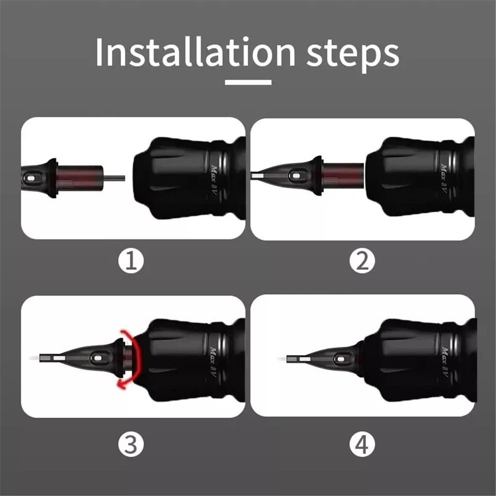 LUKEO Tattoo Machine Set Rechargeable Mini Tattoo Battery RCA Connector Rotary Tattoo Machine with 10pcs Cartridge Needles