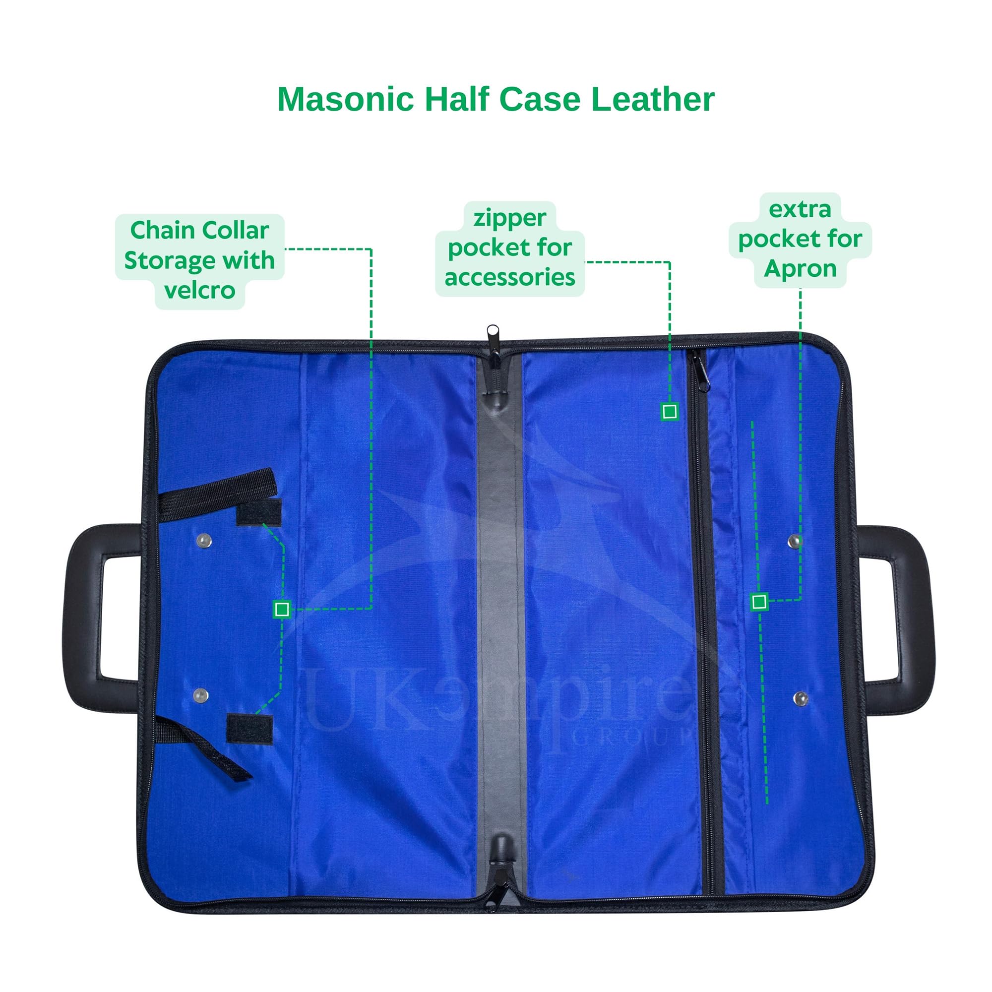 Masonic Apron + Collar Half Case (Black Leather) – Freemason Carrying Bags