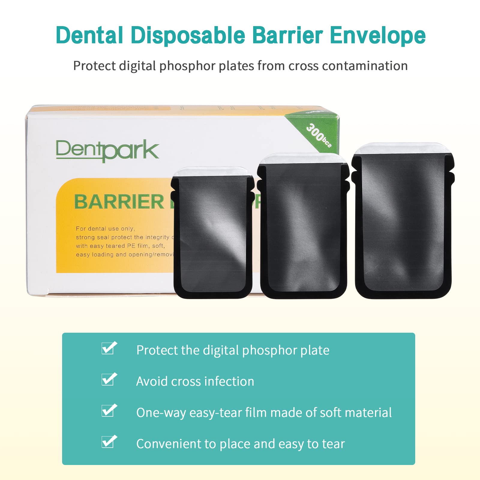 LVCHEN 1000 Pcs Dental XRay Barrier Envelopes for Phosphor Plate Size 2 - Disposable Dental Digtal X-Ray Film Phosphor Plate Barrier Prorective Bags
