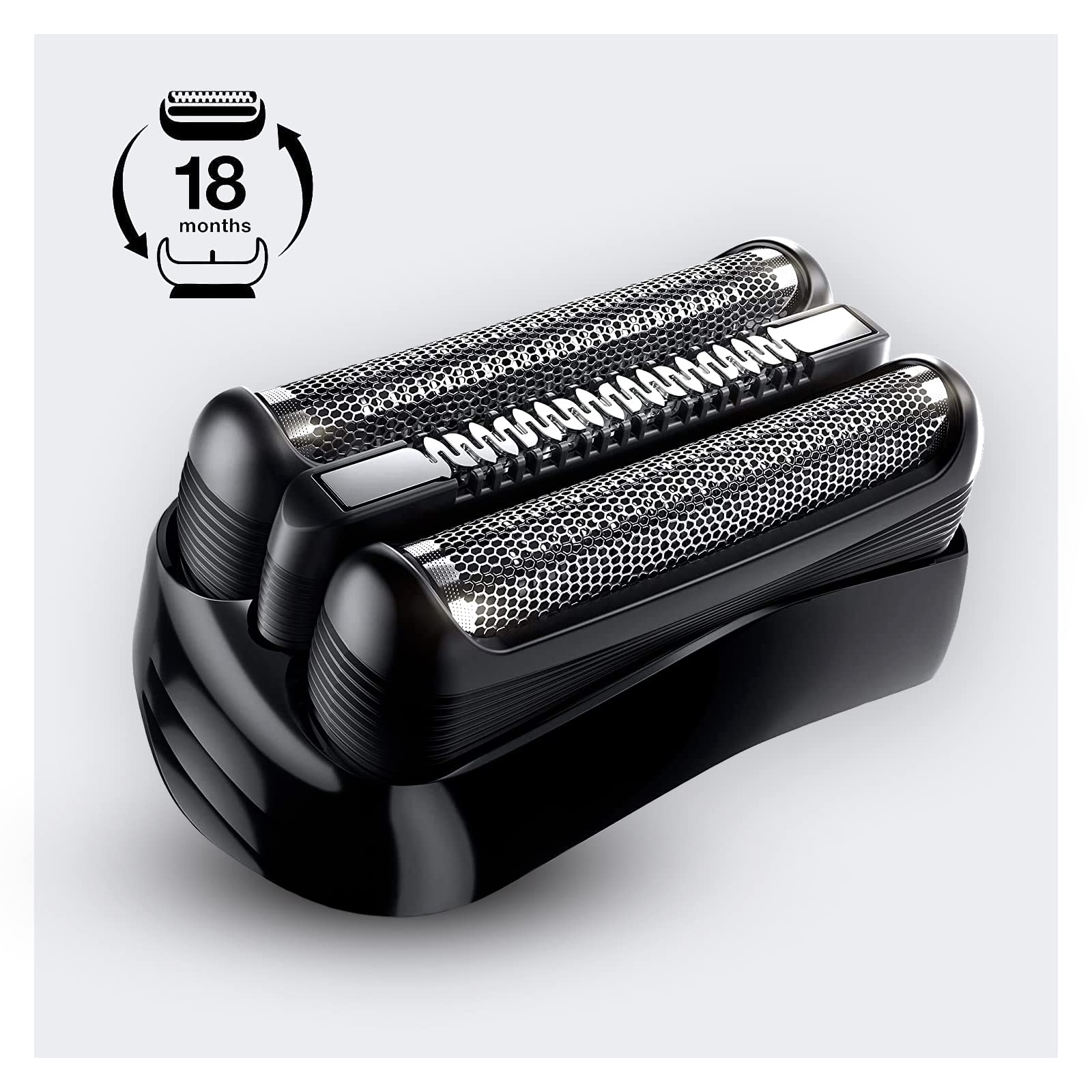 MINGHUI 21B Series 3 Shaver Foil & Cutter Head Replacement Cassette for Braun Electric Shaver,Compatible with Models 320 330 340 350CC, 3070CC, 3080S, 3090CC,Black