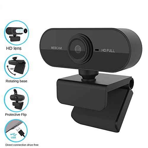 MBETA 1080p Webcam with Microphone, Microphone Stream Webcam with Privacy Cover, Computer Camera, Plug and Play USB Webcam Call/Conference, Laptop/Desktop