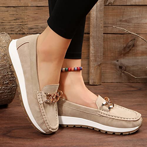 Leisure Women Artificial Leather Solid Color Autumn Thick Sole Flat Slip On Lazy People Round Casual Shoes for Toddler