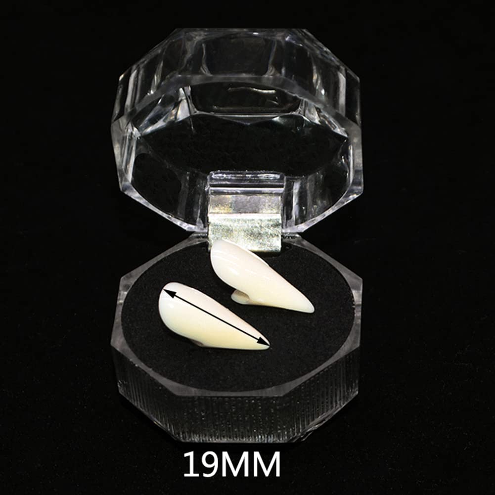 MDRTIRIM Horror Halloween Party Vampire Dentures Zombie Dentures Sharp Teeth Small Tiger Teeth Braces Role-Playing Makeup Costume Accessories Crystal Box With Witch Fake Fingernails.