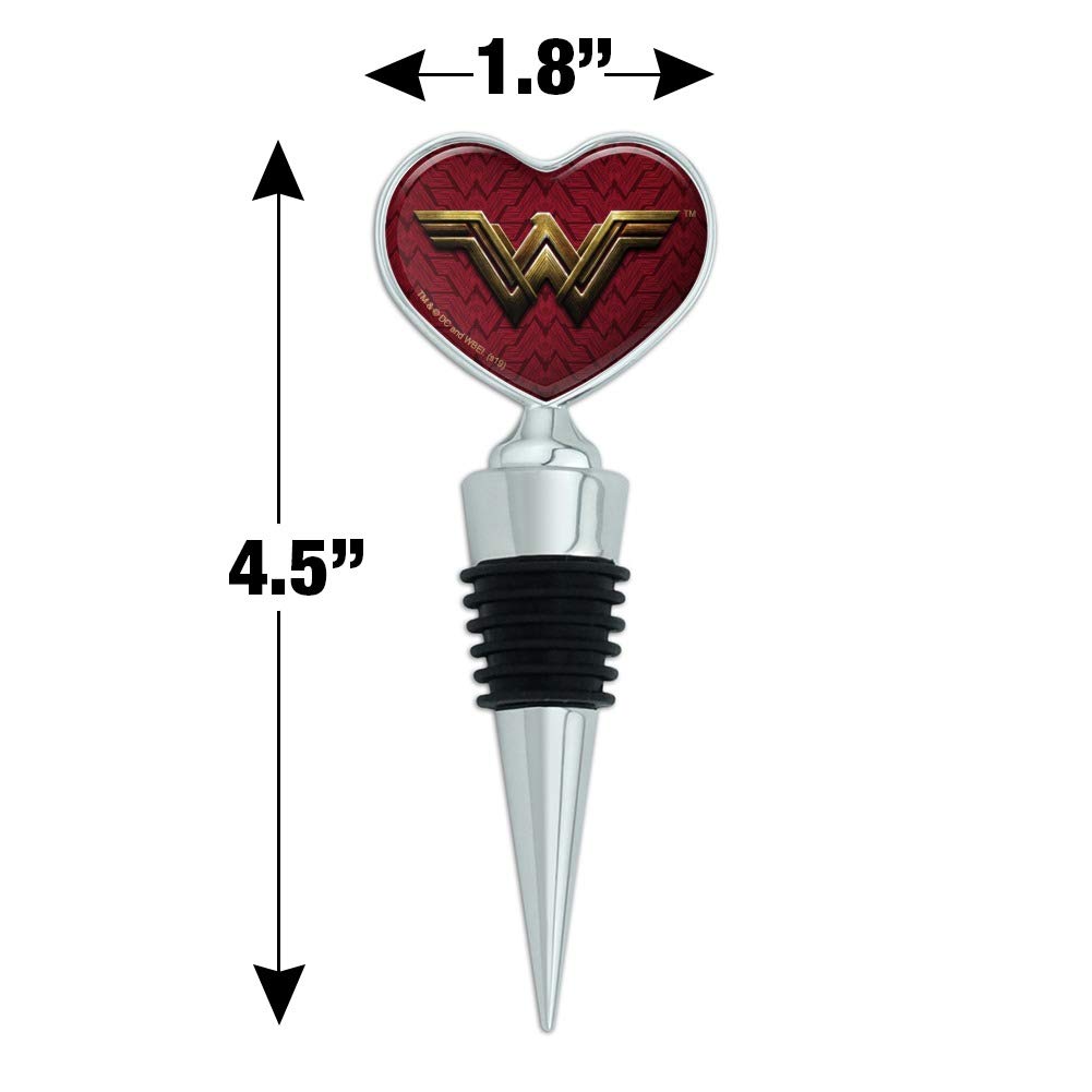 Justice League Movie Wonder Woman Logo Heart Love Wine Bottle Stopper