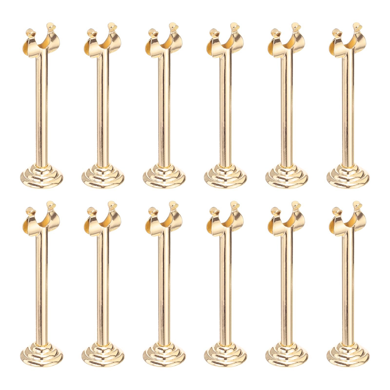 MECCANIXITY 12Pcs Table Number Holder 3.15 Inch Place Card Holder Picture Holders Gold Table Sign Holders for Wedding Anniversary Birthday Party