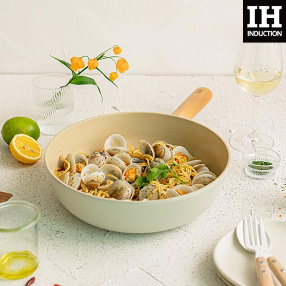 Neoflam FIKA 10inch 26cm Ivory IH Wok, Impact Induction Heating