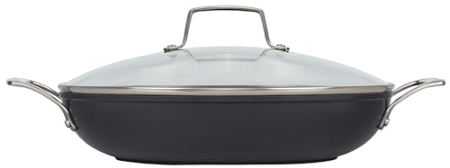 Le Creuset Essential Non-stick Ceramic Shallow Braiser with Glass Lid, 3.9 qt.
