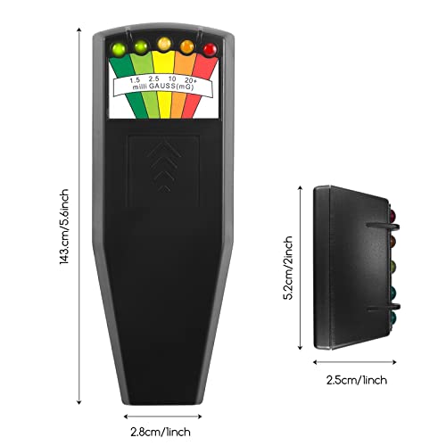 Jinyi EMF Meter 5 LED Magnetic Field Detector Ghost Hunting Paranormal Equipment Tester Counter (1 pcs)
