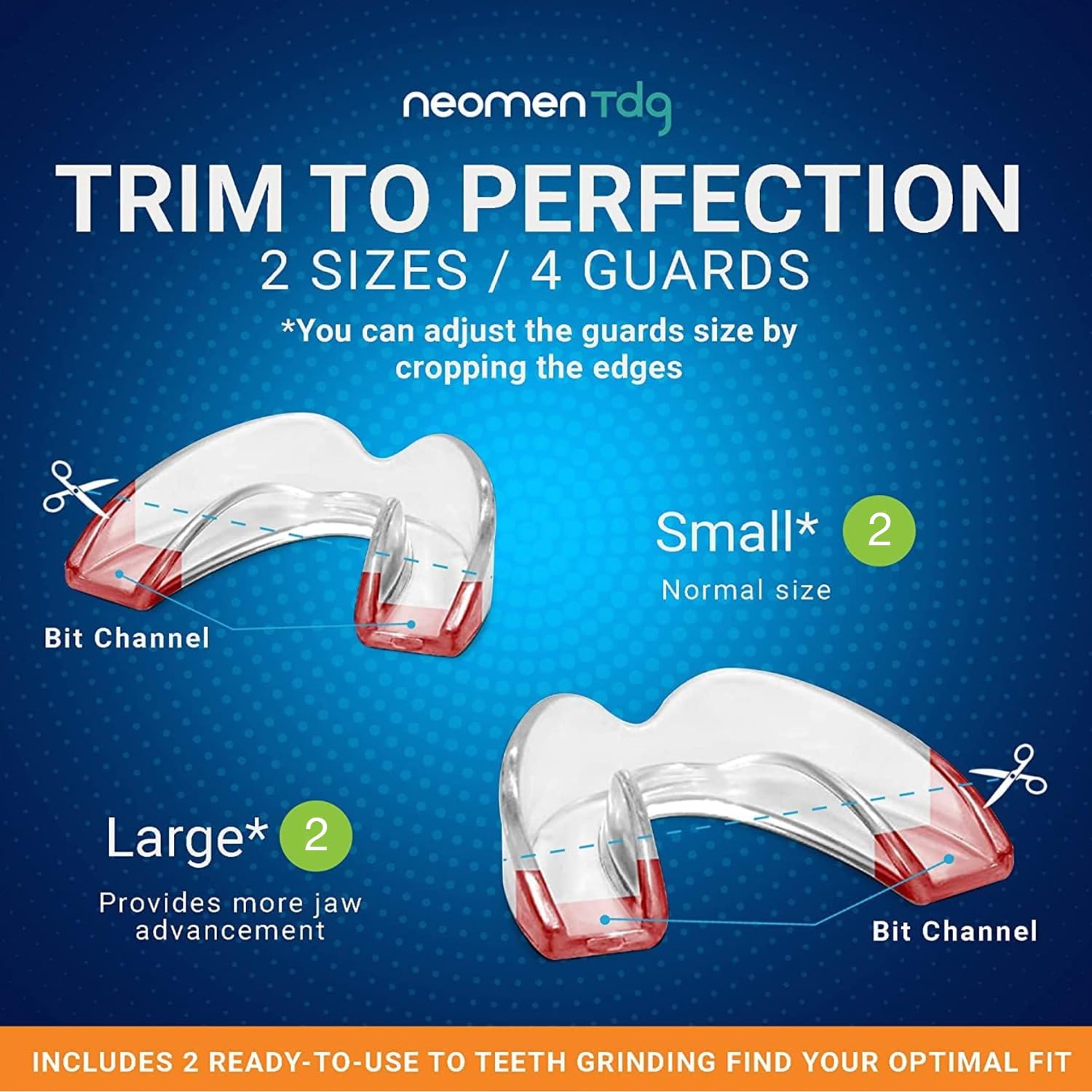 NEOMENTDG Custom-Fit Mouth Guard for Grinding Teeth, Comfortable and Effective Mouth Guard for Clenching Teeth at Night, Mouth Guard for Bruxism and Teeth Clenching pacl of 6, 16 Ounce, White