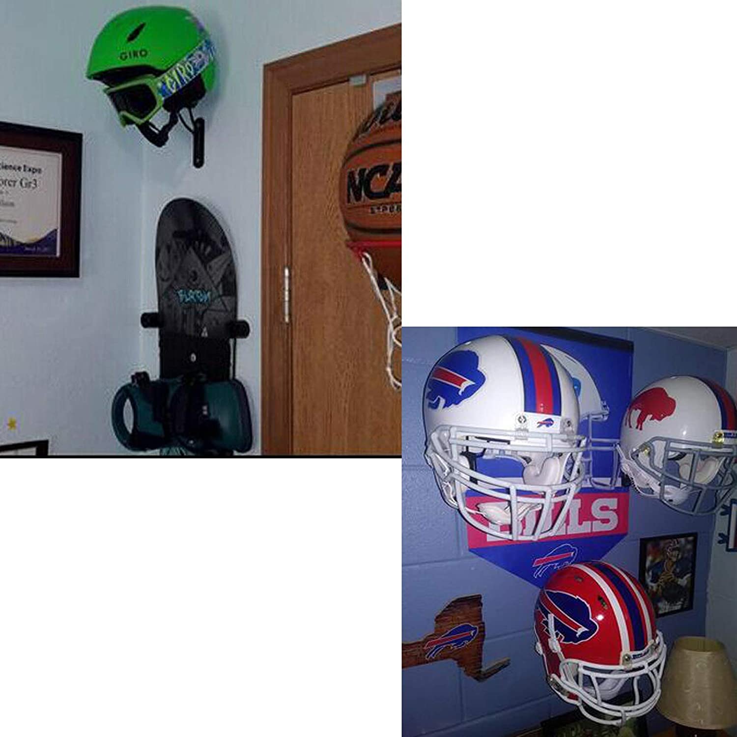 Metal Wall Hooks Helmet Rack – Heavy Duty Wall Mounted Entryway Organizer Hanger for Equestrian Helmet, Motorcycle Helmet,Hats, Caps - Sturdy & Decorative Solution to Storage Or Display - (NO Helmet )