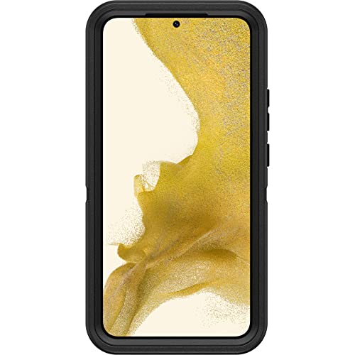 OtterBox Galaxy S22+ Defender Series Case - BLACK, rugged & durable, with port protection, includes holster clip kickstand