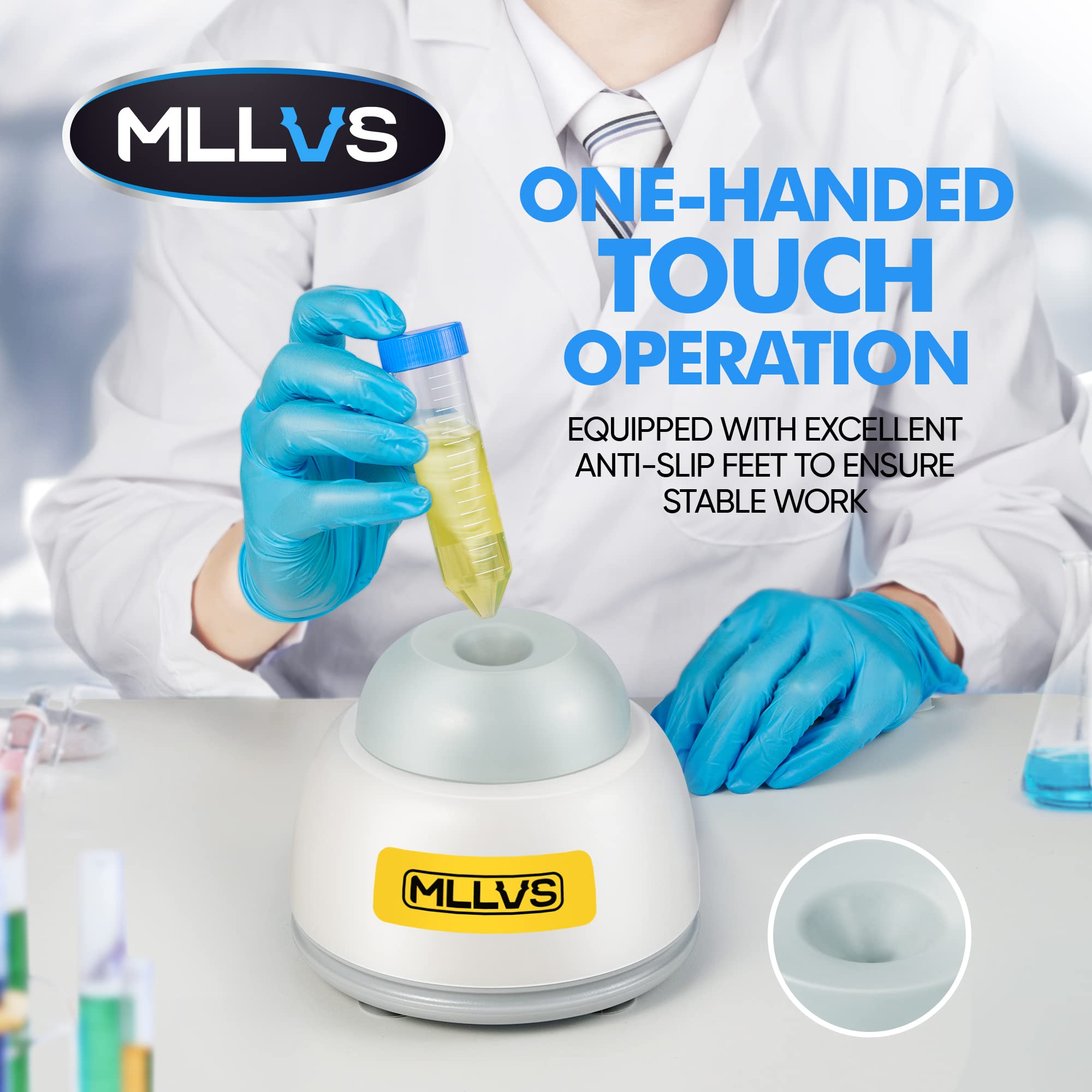 Mini Vortex Mixer, 3000RPM Vortex Mixer with Touch Function, Vortex Mixer Shaker for Acrylic Paint, Nail Polish, Lab Test Tube, Tattoo Ink, Lash Glue, Mix Up to 50ML
