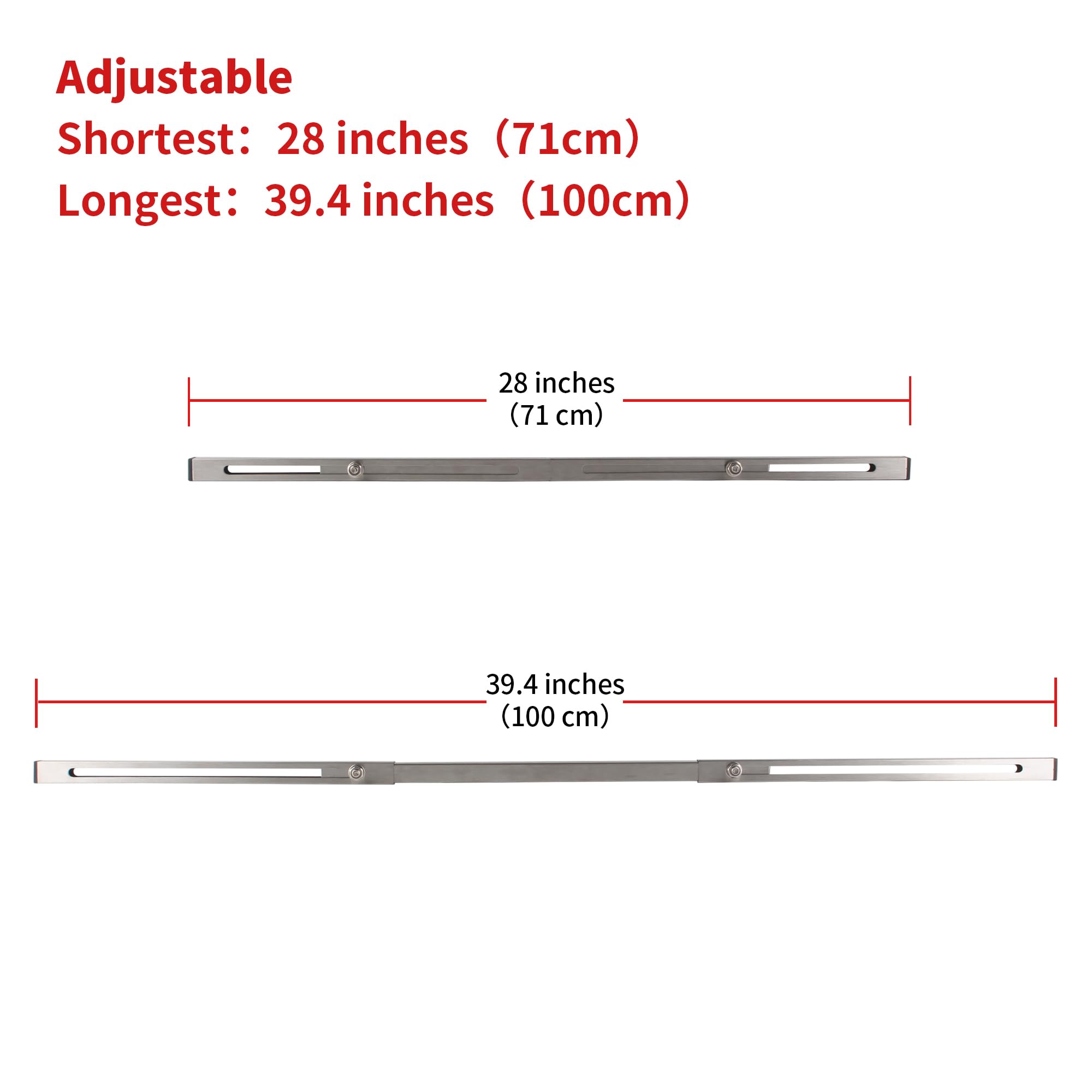 TYESTAND CPT-4 Undermount Sink Supports Brackets Adjustable Stainless Steel Installation Kit for Heavy Duty Undermount Kitchen Sink (28-39.4 inches(71-100cm))