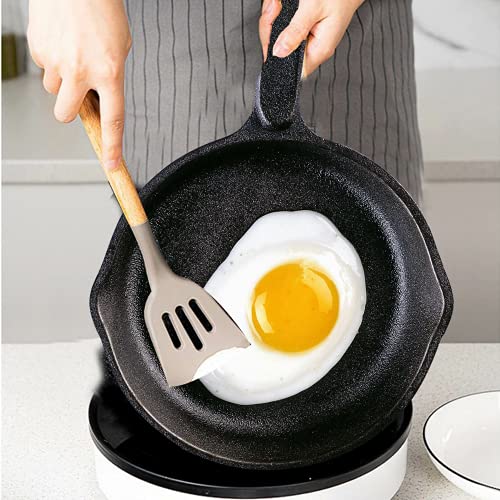 Jim Beam Su Set of 3 Pre-Seasoned Cast Iron Skillet Set | Heavy-Duty Construction for Superior Heat Retention & Even Cooking,6 1/4,7 3/4,9 3/4 , Black