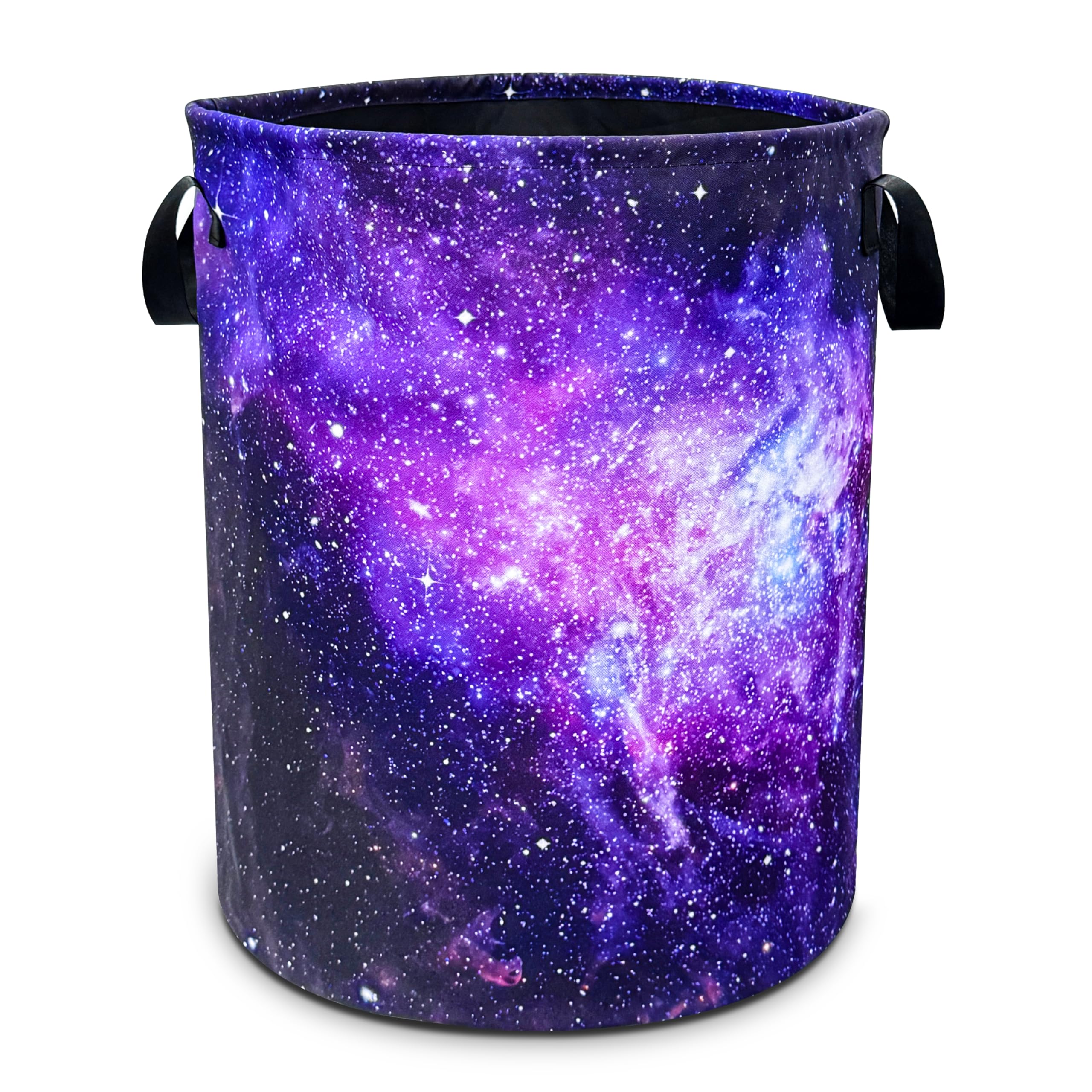 NUTAINLA Pink Purple Galaxy Laundry Basket Universe Starry Sky Foldable Oxford Cloth Funny Tote Bag Laundry Hamper Clothes Storage Bucket Toy Organizer For Bathroom/Laundry /Bedroom 18.9x16.5 In