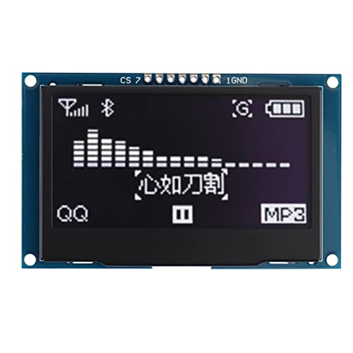 QONIA 2.42 Inch 12864 128x64 OLED Display Module IIC I2C SPI Serial LCD Screen for C51 STM32 SSD1309 (White Font)
