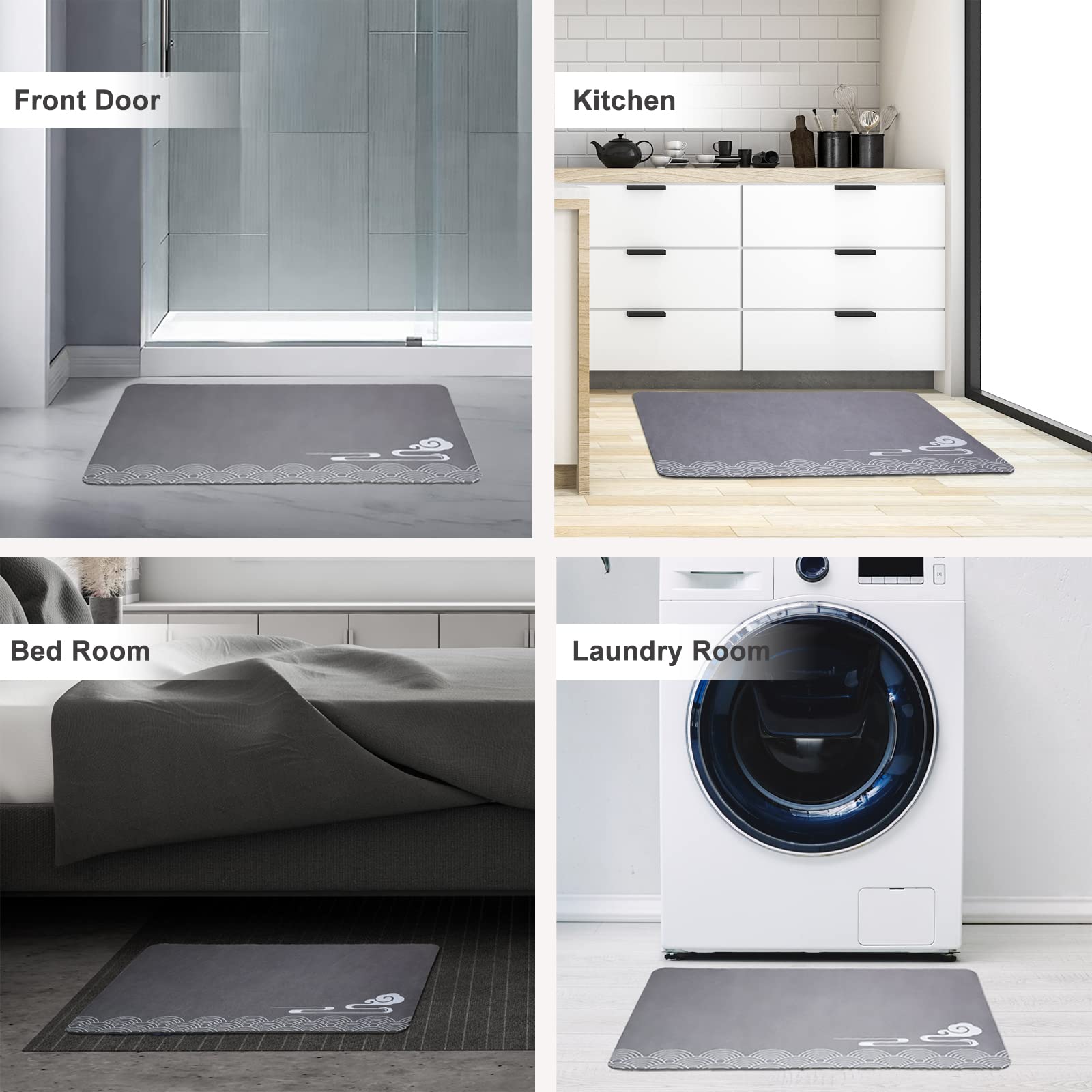 Kitchen Rug/Anti Fatigue Floor Mat Waterproof No-Slip Cushioned Kitchen Floor Mat Kitchen Rugs,Comfort Standing Mats for Home, Sink, Office(Brown)