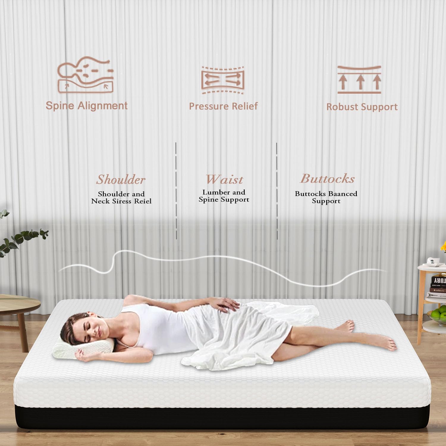 LIYIH 10 Inch Full Mattress, Memory Foam Mattress, Guest Room Mattress,Suitable for Camping Mattresses, Memory Foam Topper Cooling Mattress CertiPUR-US Certification【 New Version】