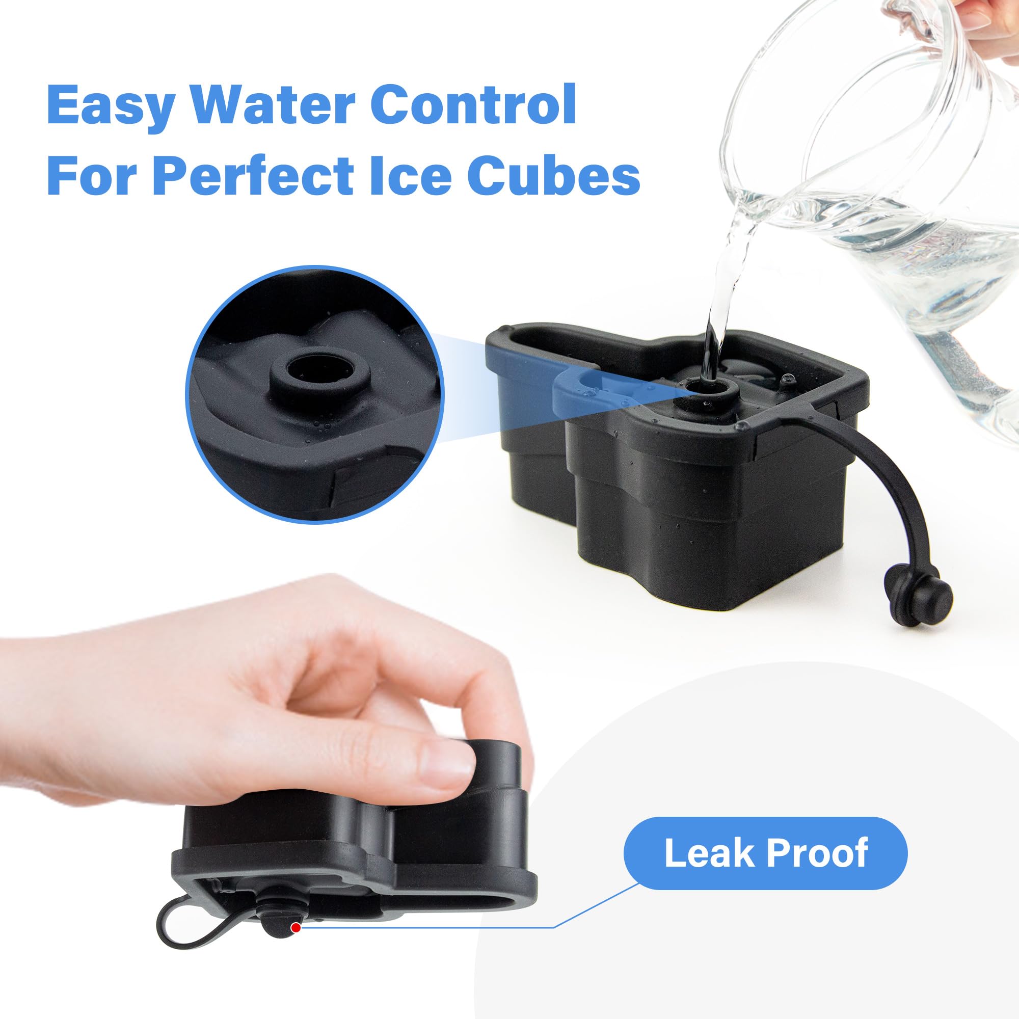 Middle Finger Ice Cube Mold, Easy-Release Silicone, Fun Shapes, Leak, Reusable, Dishwasher Safe, BPA Free, Idea for Whiskey, Cocktails, Coffee, Drinks, and Funny Middle Finger Present (Black)
