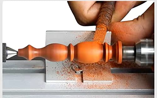 Mini Lathe Beads Polisher Machine DIY Machining for Table Woodworking Power Wood Tool Lathe Set Grinding (Black)