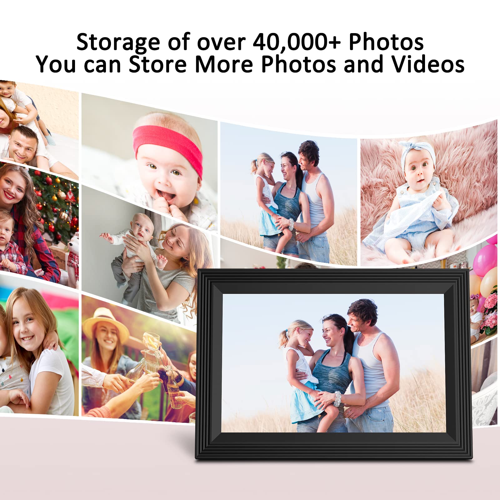 Mvgges Digital Picture Frame 10.1 Inch WiFi Digital Photo Frame, 16GB Storage, Auto-Rotate, IPS Touch Screen, Wall-mountable, Share Photos and Videos Instantly via Free App from Anywhere