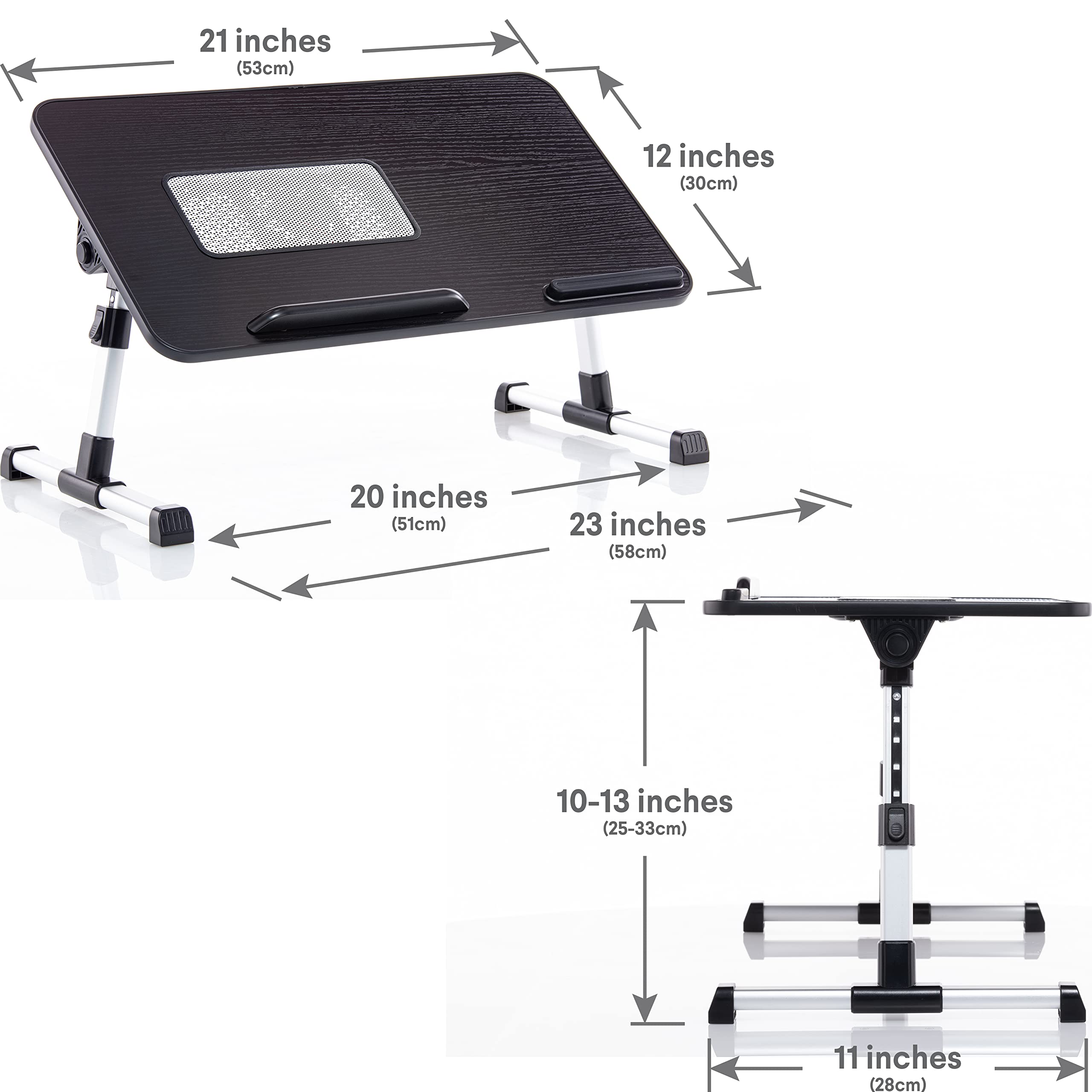 Husband Pillow Combo - Backrest Pillow with Arms : Medium Maroon & Lap Desk Bed Tray : Black - Memory Foam Reading Pillows for Bed w/Removable Neck Roll & Laptop Bed Tray Table
