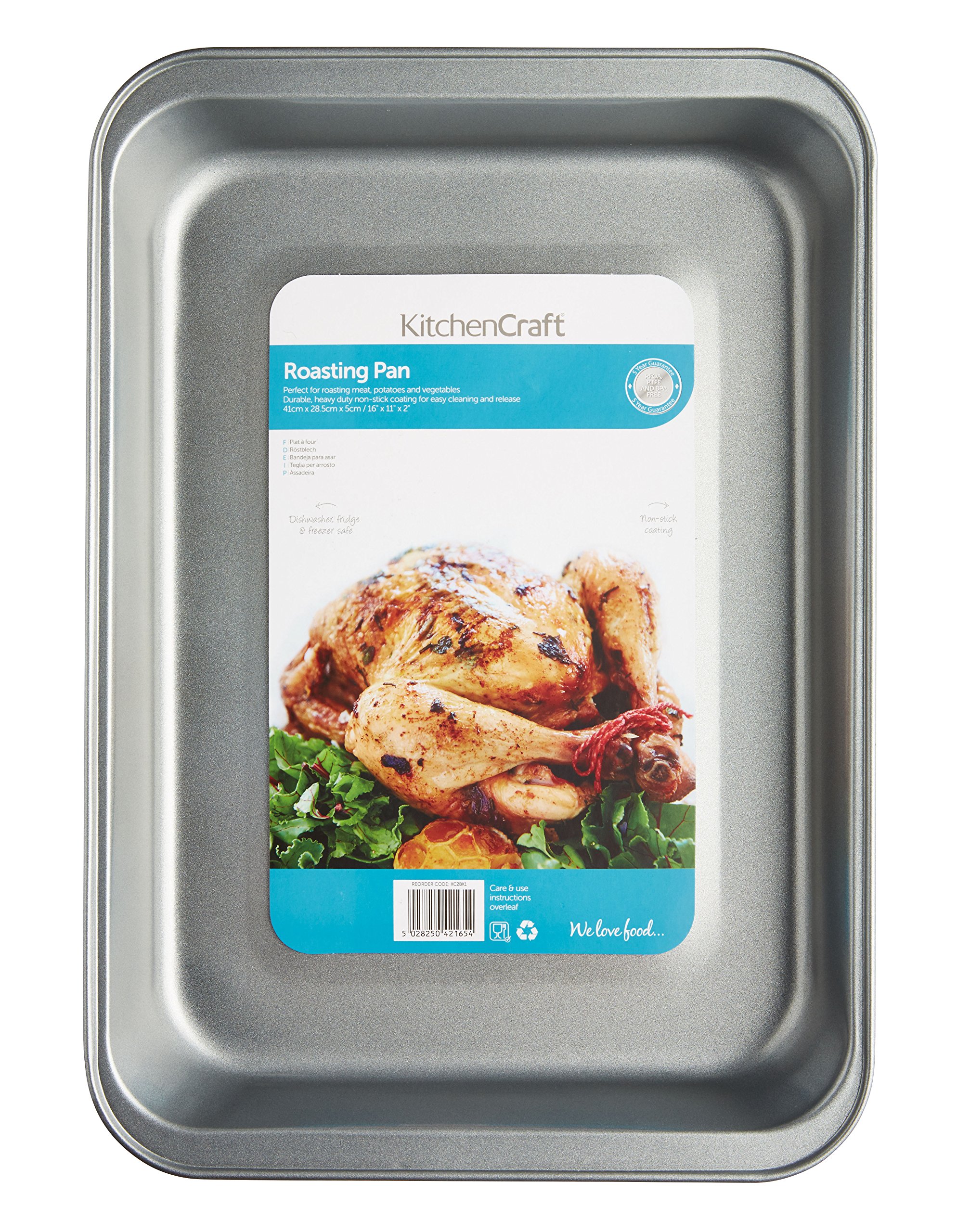 KitchenCraft Non-Stick Extra-Large Roasting Tin, 40.5 x 28.5 x 5 cm (16" x 11" x 2")
