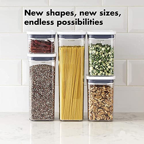 OXO Good Grips POP Container - Airtight Food Storage - 2.7 Qt Rectangle (Set of 4) for Rice and More