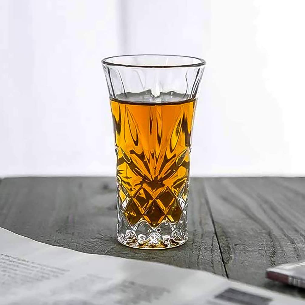 Le'raze [Set of 6] Heavy Base Shot Glass Set, 2-Ounce Shot Glasses for Scotch, Whiskey, Tequila, or Vodka, 6-Pack