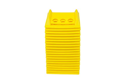 Mytee Products 20 Pack Yellow 4" Flatbed Edge Protectors with Carrying Case - 4" Winch Ratchet Straps Plastic Corner Protectors for Flatbed Cargo Load