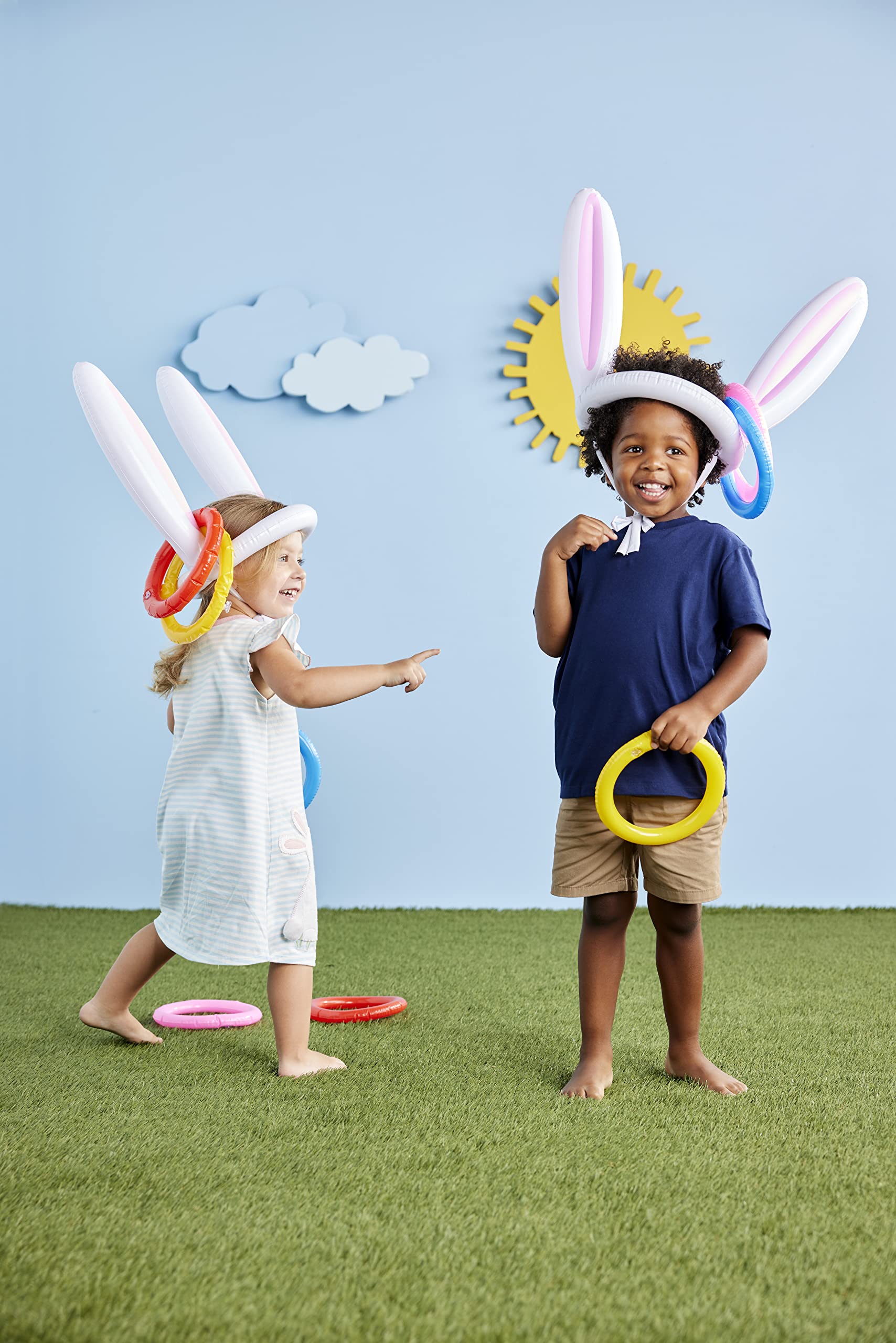 Mud Pie Baby Girl Bunny T-Shirt Dress, Blue, Small