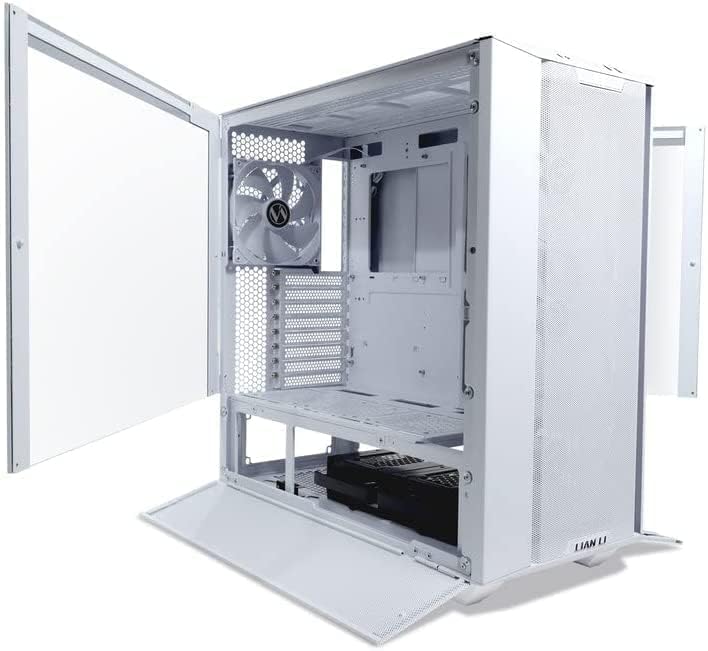 LIAN LI Lancool III White Aluminum/SECC/Tempered Glass Gaming Case with 4 × 140 PWM Fans (Non-RGB) - LANCOOL 3-W